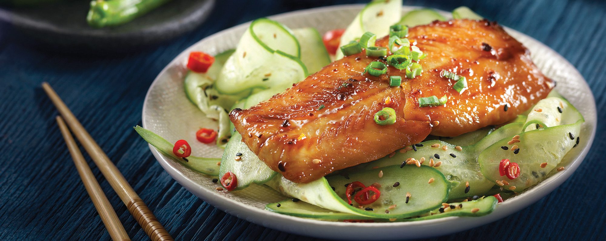 Crispy Garlic-Miso Glazed Cape Hake with Japanese Cucumber Salad ...